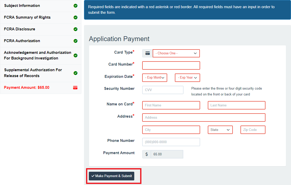 Request Universal Background Check – Exxat
