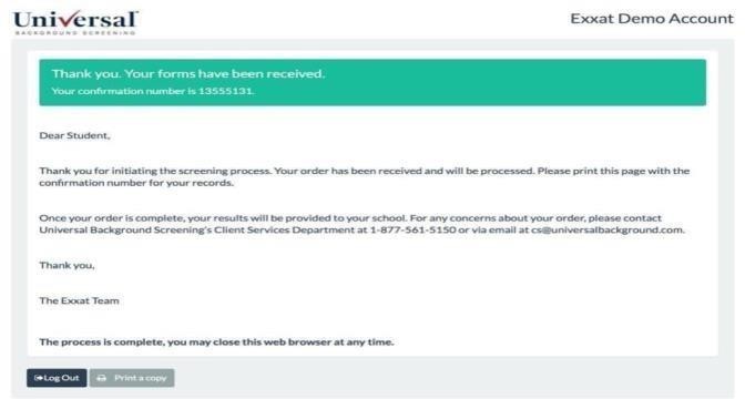 Request Universal Background Check – Exxat