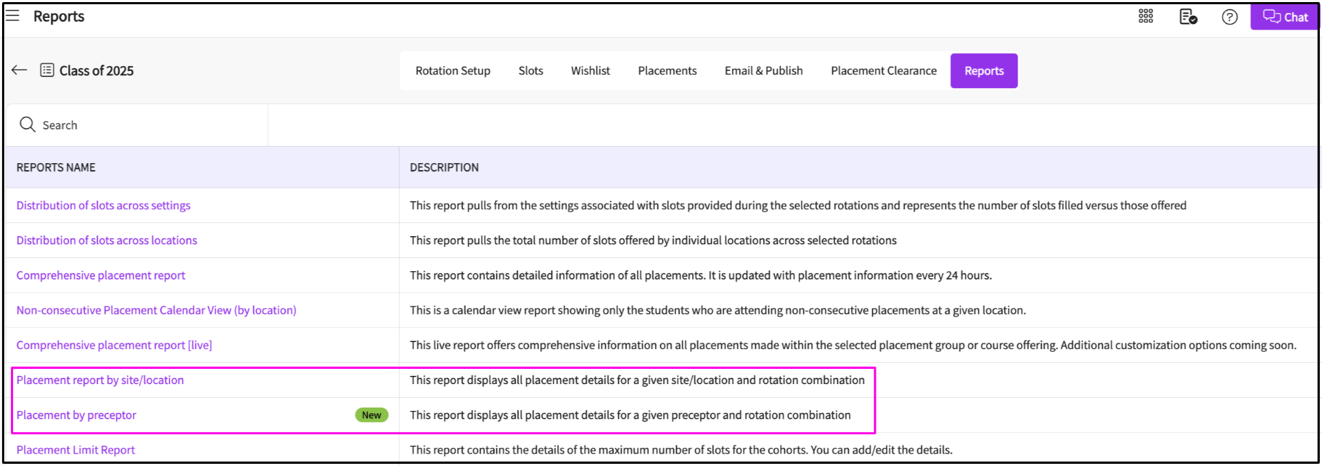 Viewing placements by clinical locations and preceptors – Exxat
