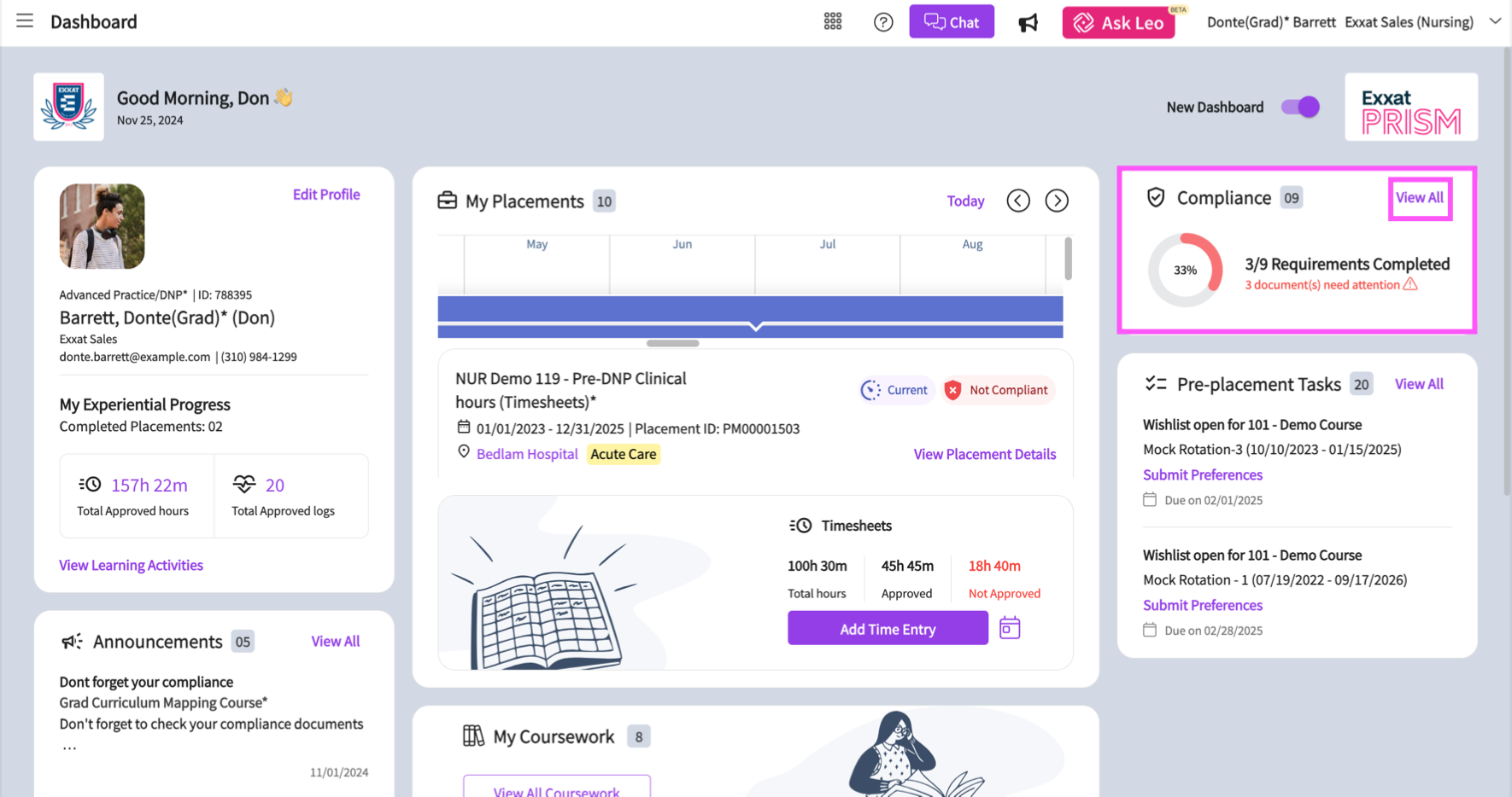 Request Universal Background Check – Exxat