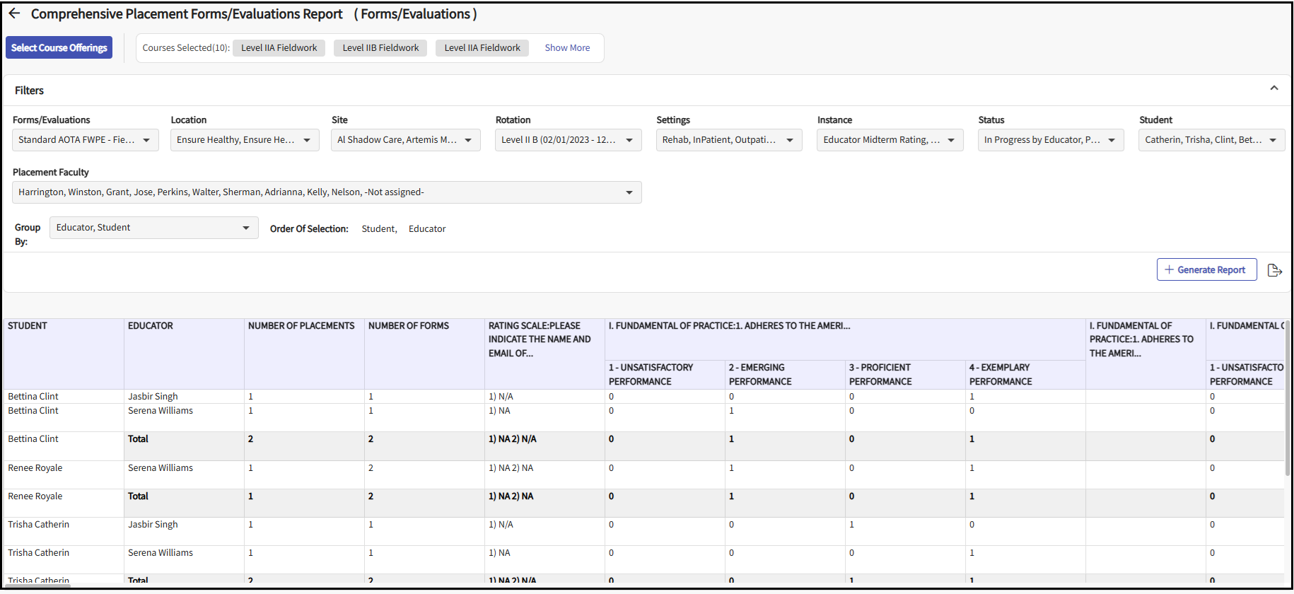 Fieldwork Performance Evaluation Tool – Exxat