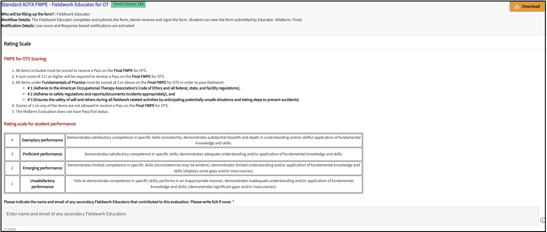Fieldwork Performance Evaluation Tool – Exxat
