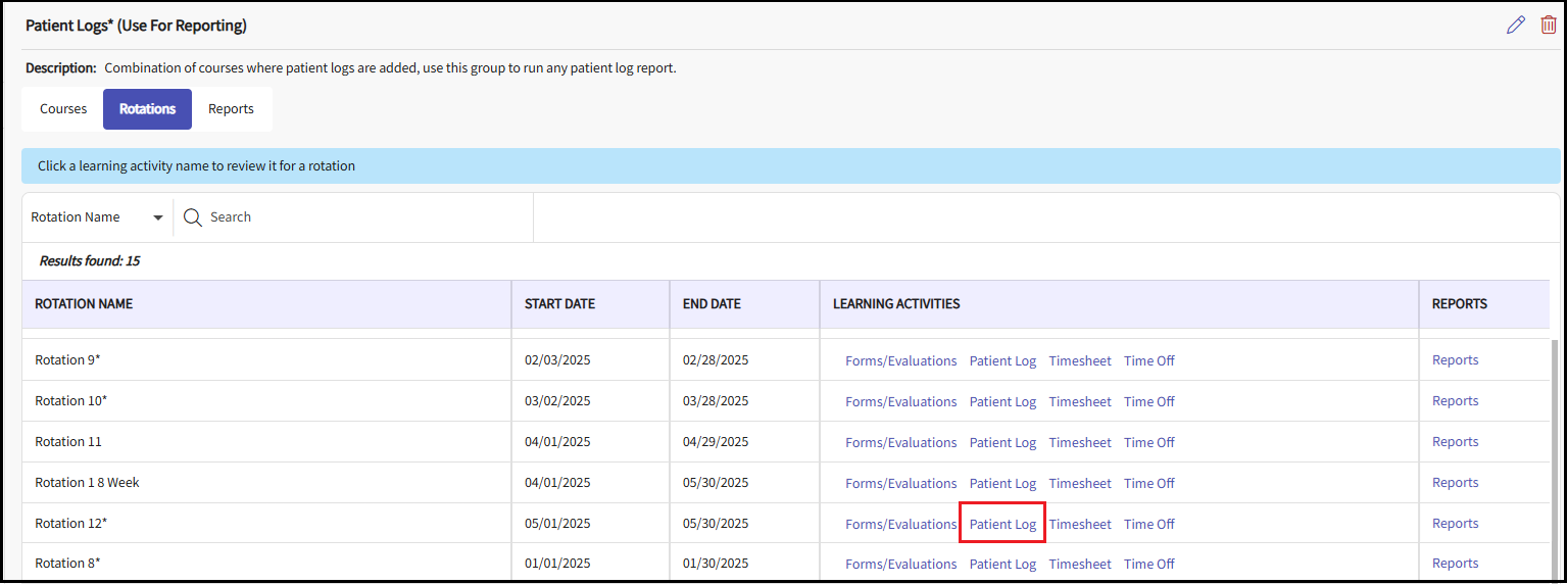 Reviewing Patient Logs and Patient Log Reports – Exxat