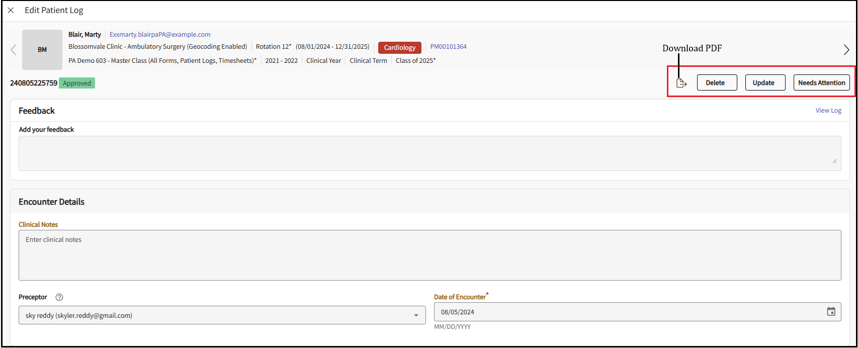 Activating and Reviewing Patient Logs – Exxat