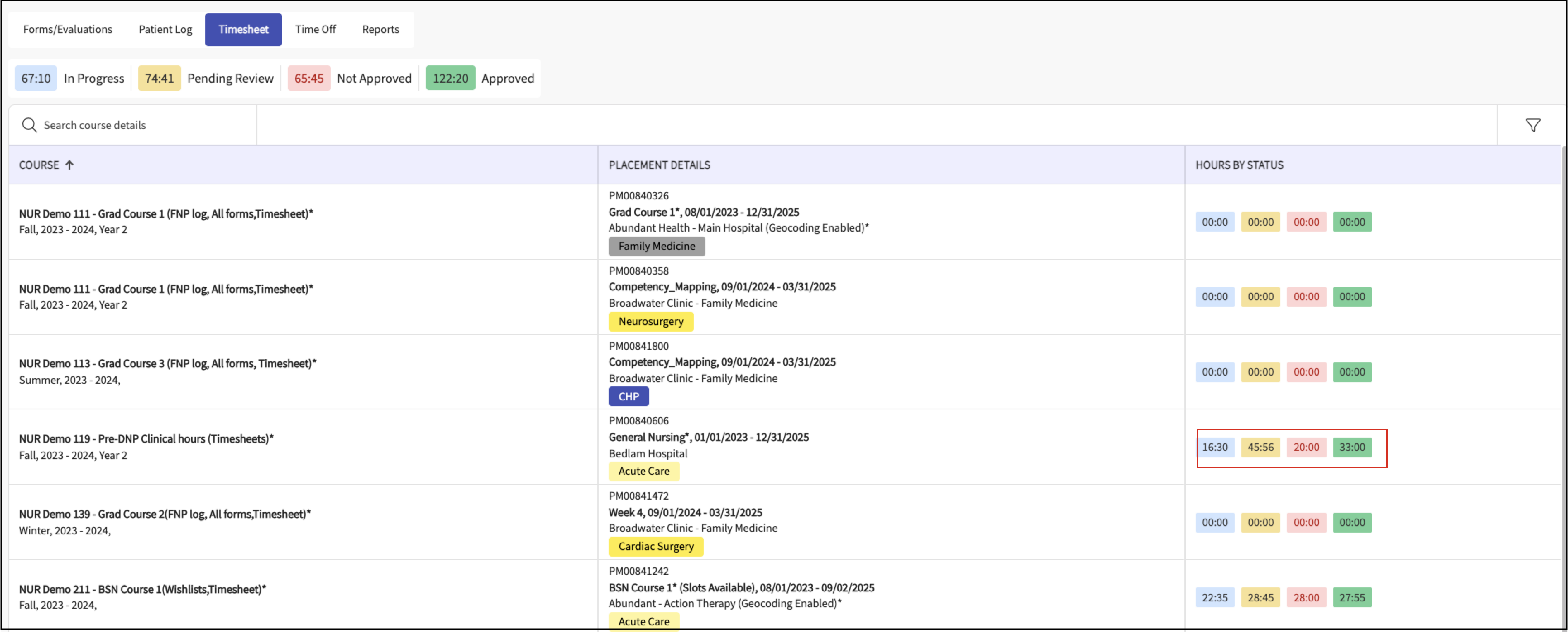 Completing Timesheets – Exxat